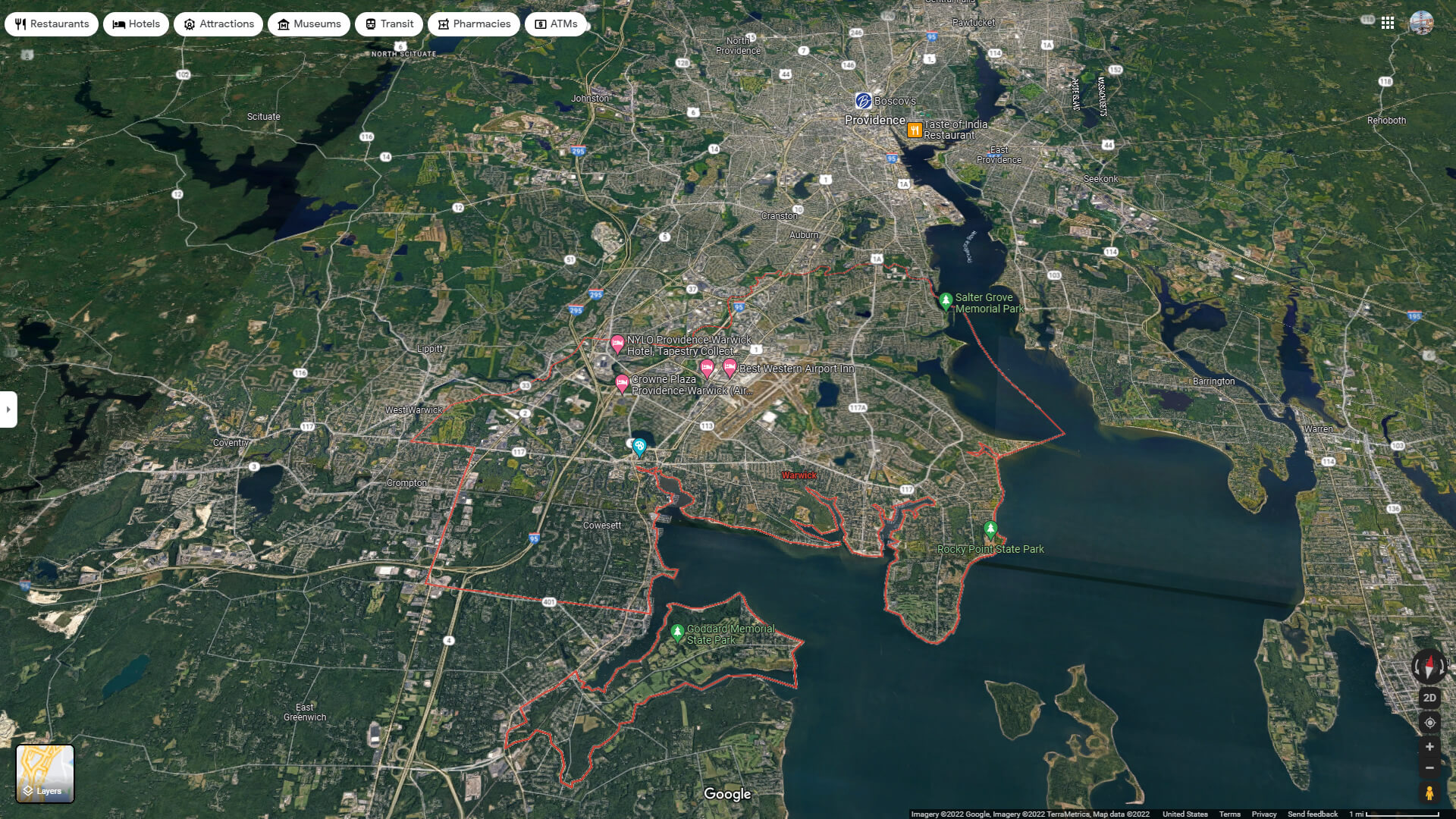 Warwick, Rhode Island Map