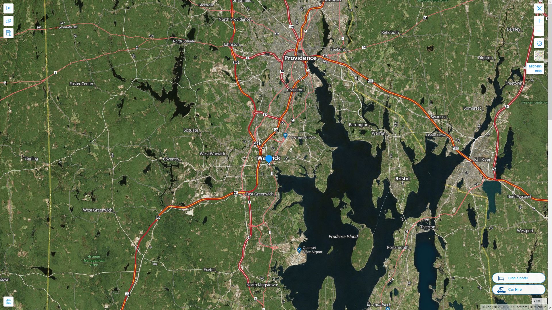Warwick, Rhode Island Map