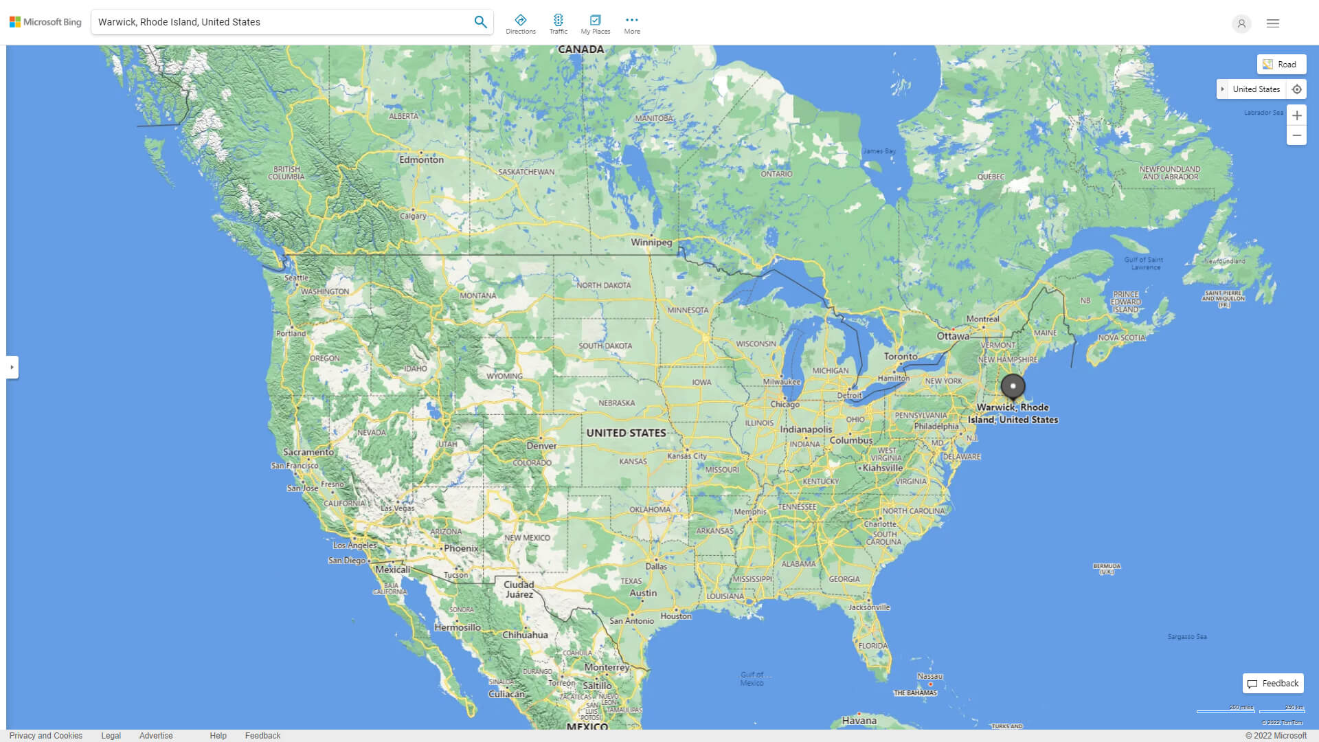 Warwick, Rhode Island Map