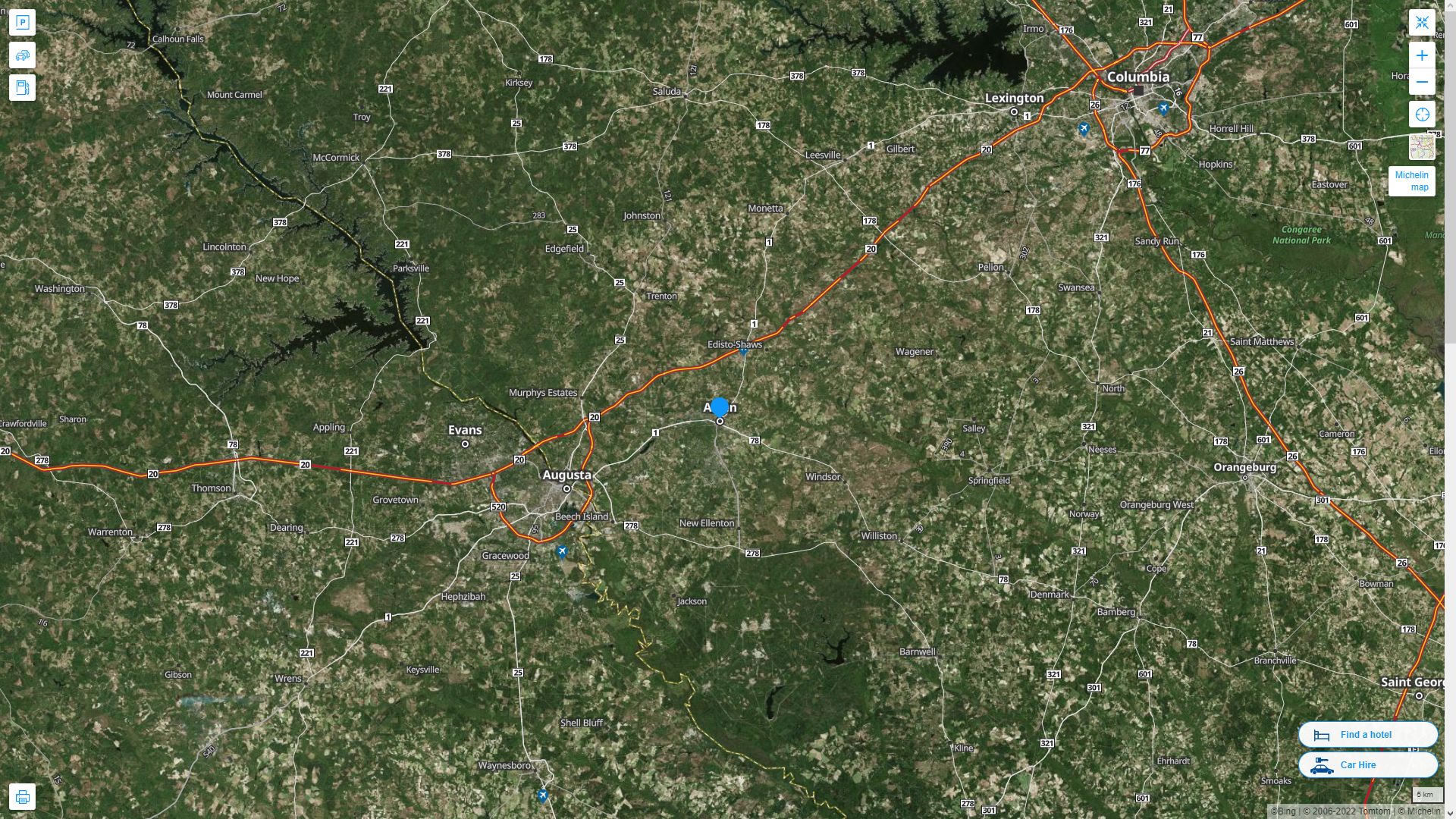 Aiken, South Carolina Map