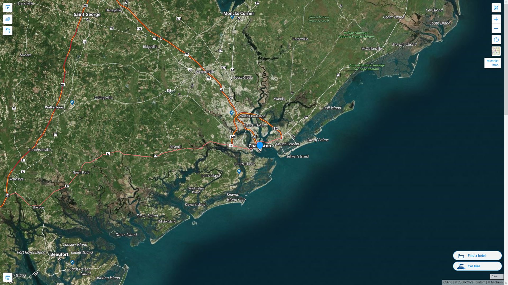 Charleston, South Carolina Map