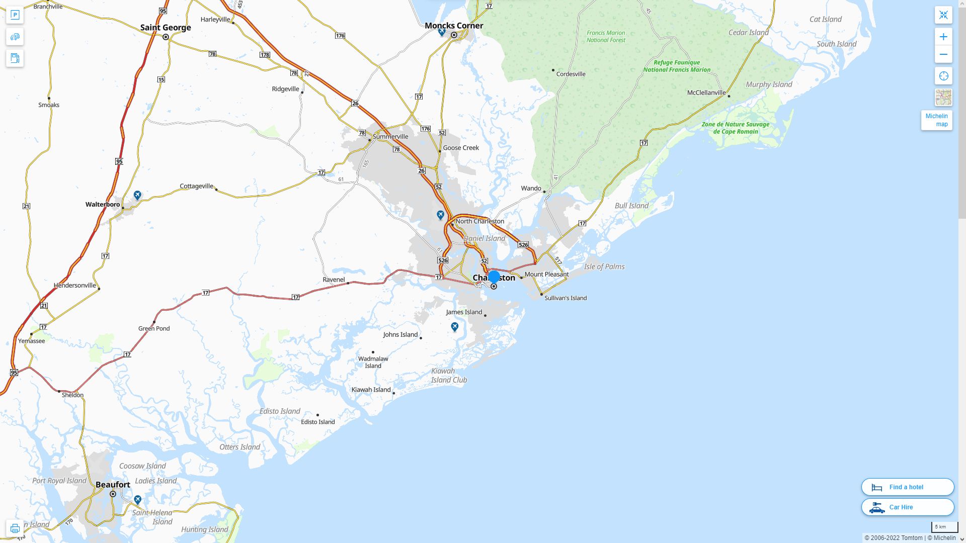 Charleston, South Carolina Map