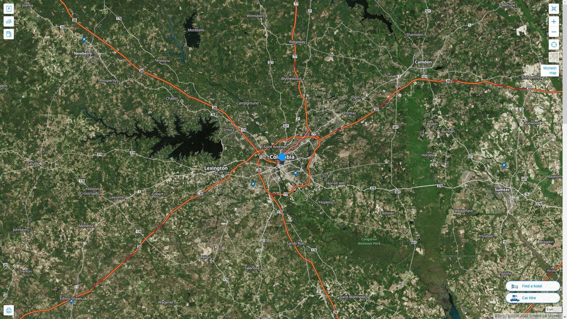Columbia, South Carolina Map