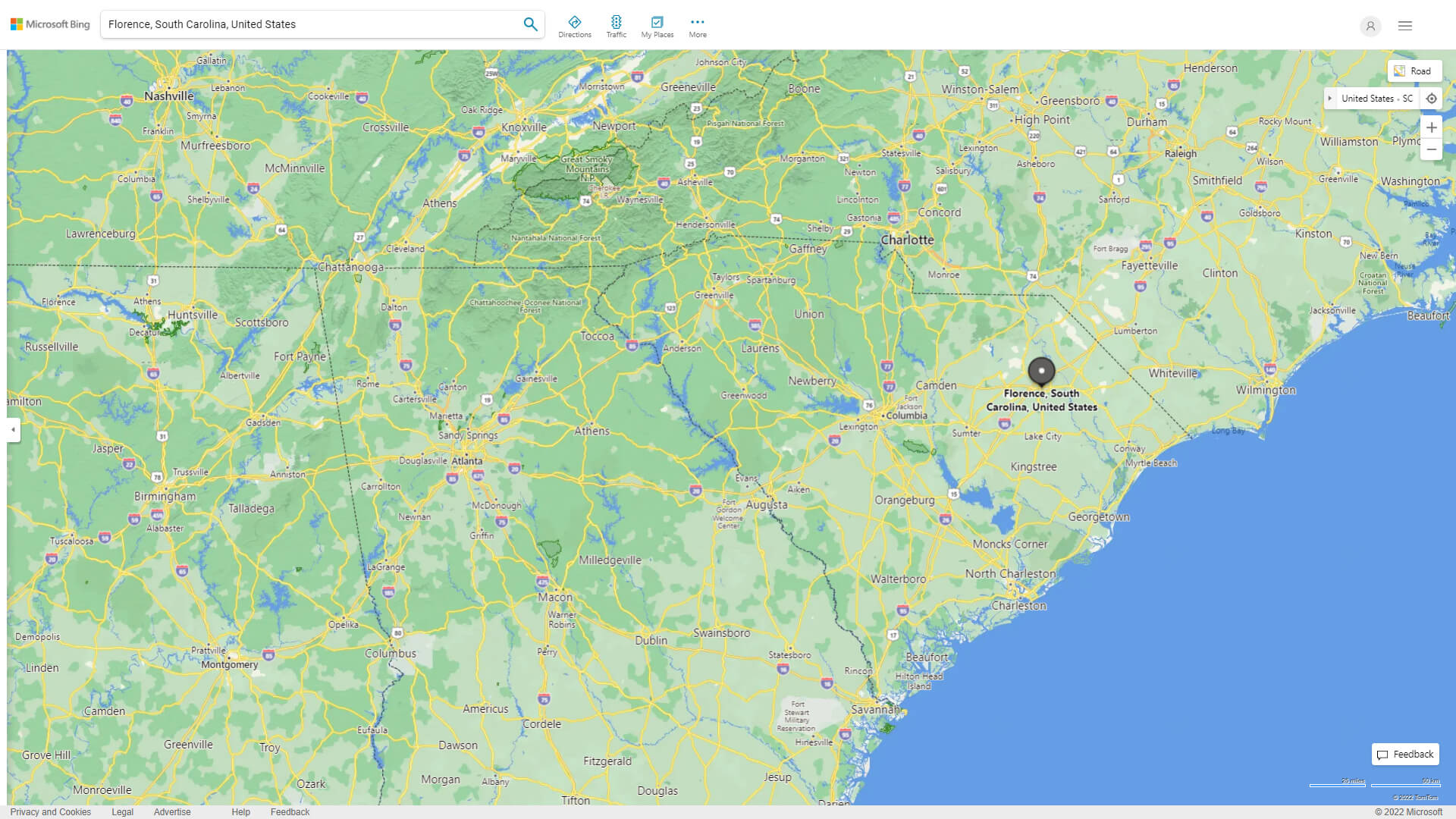 Florence, South Carolina Map