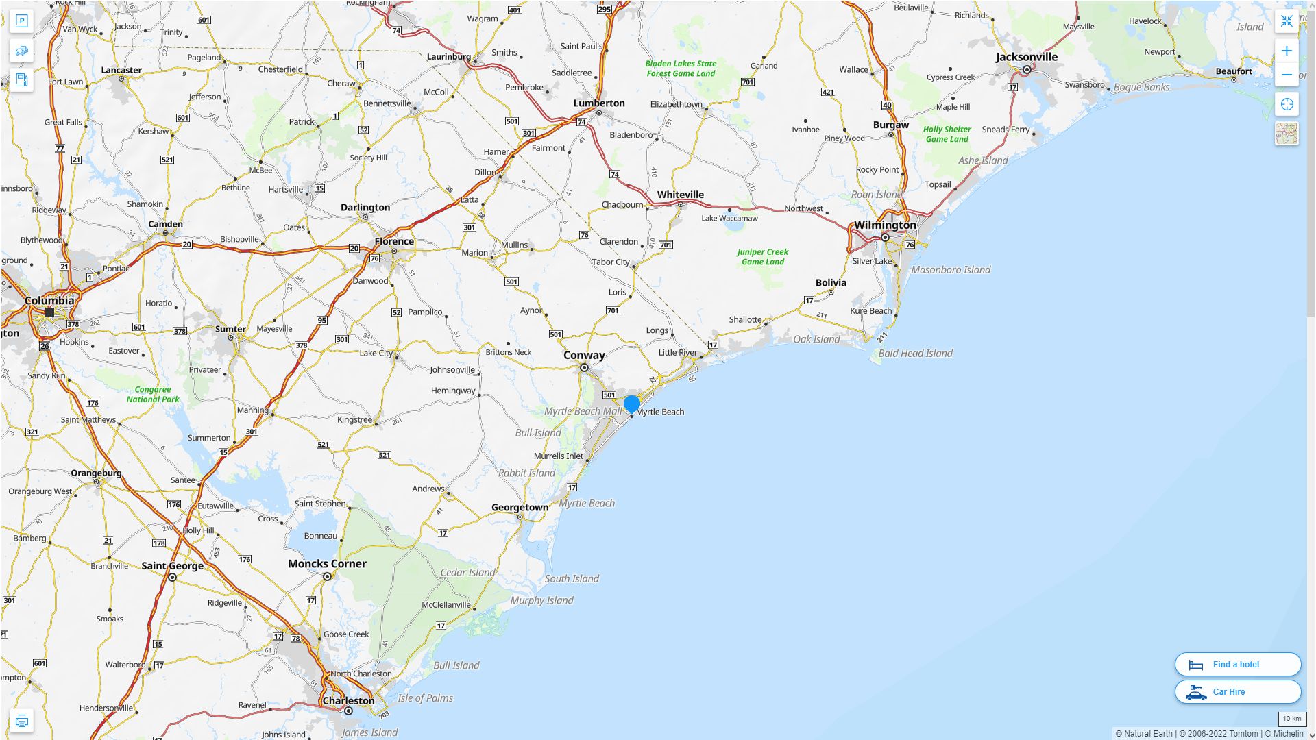 Myrtle Beach, South Carolina Map