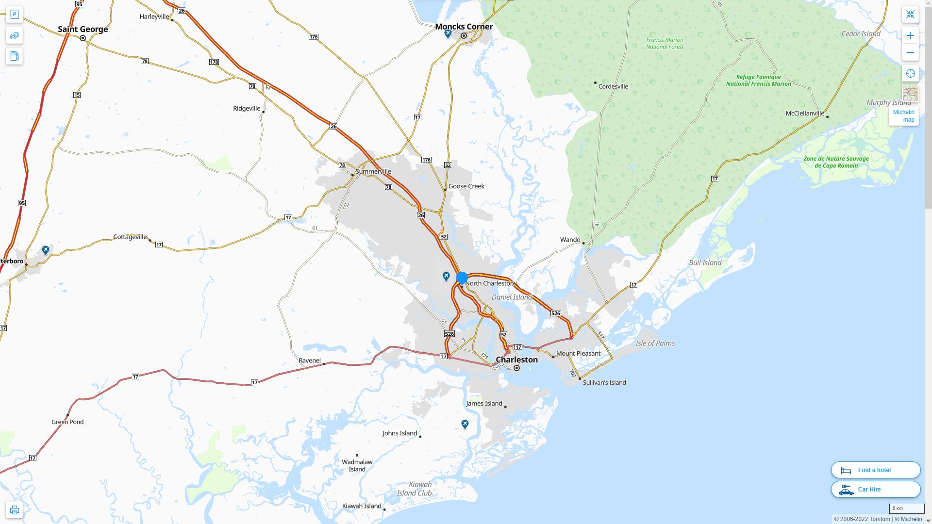 North Charleston, South Carolina Map