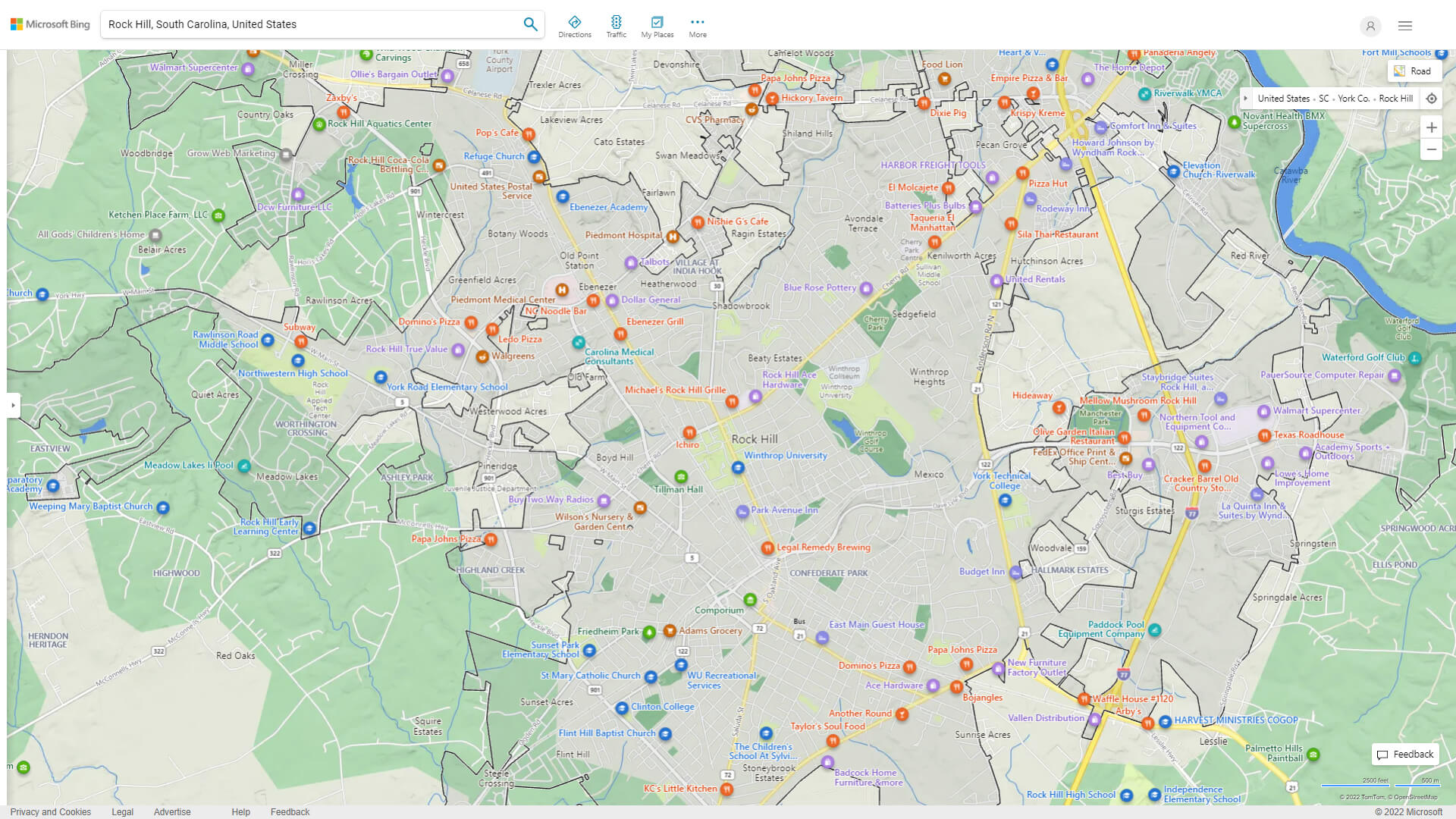 Rock Hill, South Carolina Map