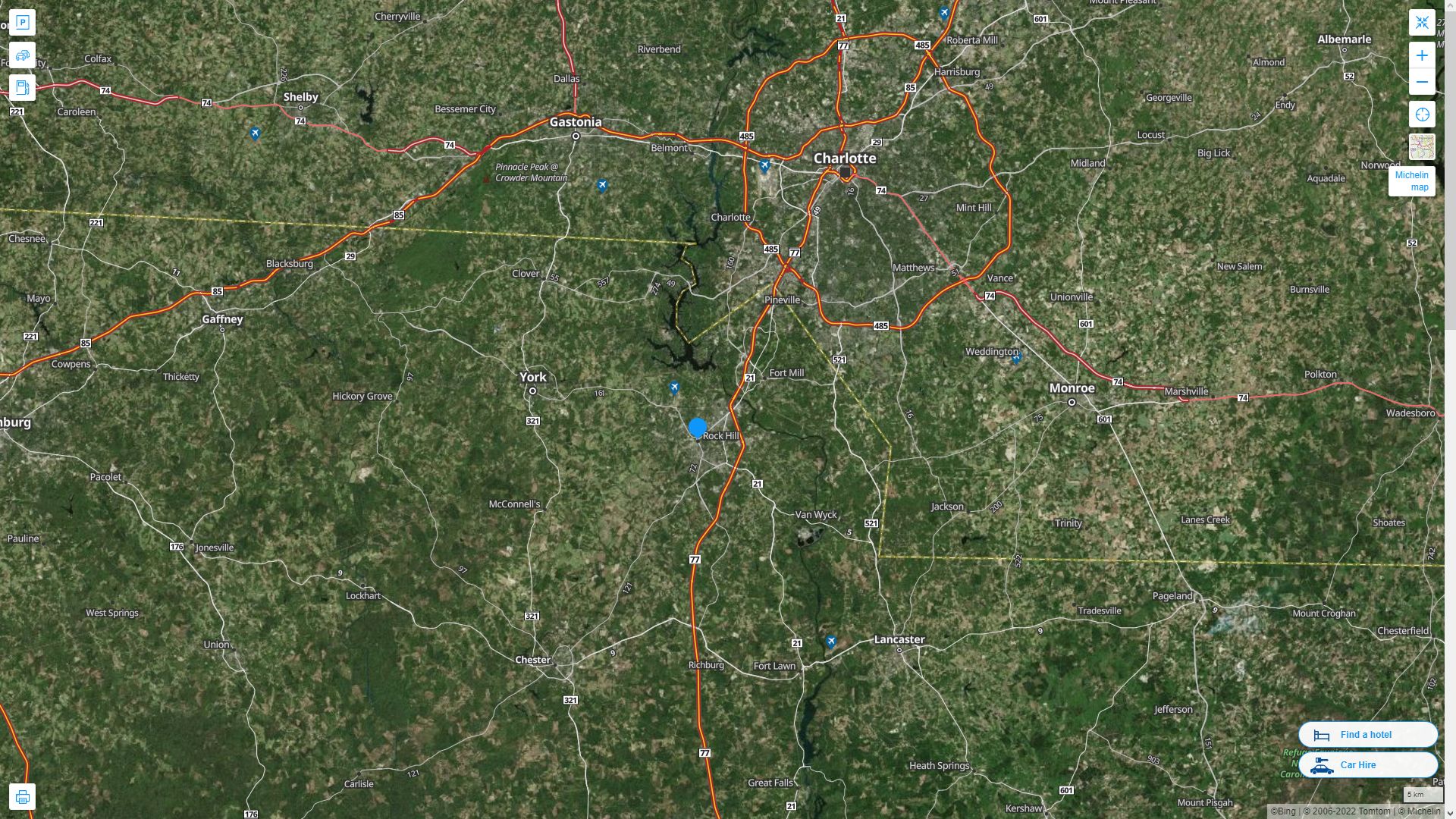 Rock Hill, South Carolina Map