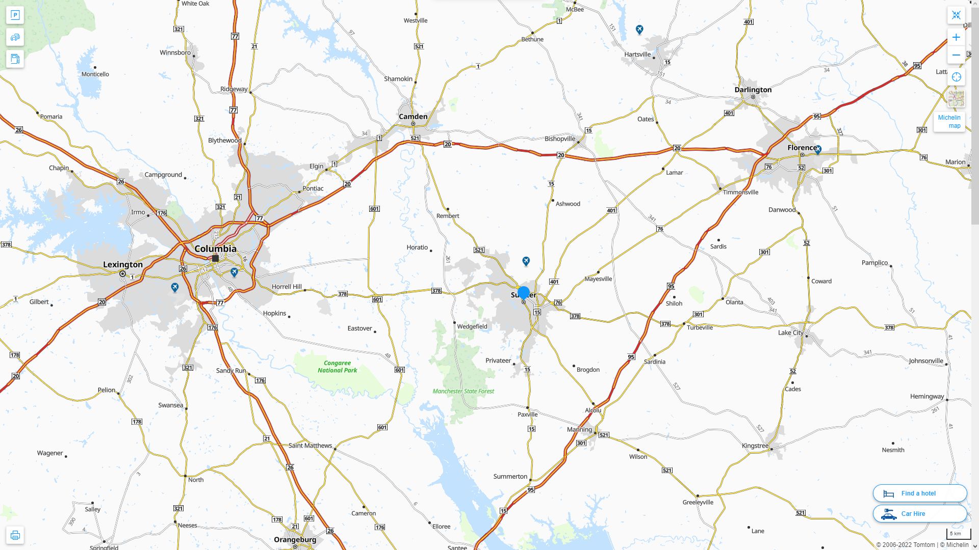 Sumter, South Carolina Map