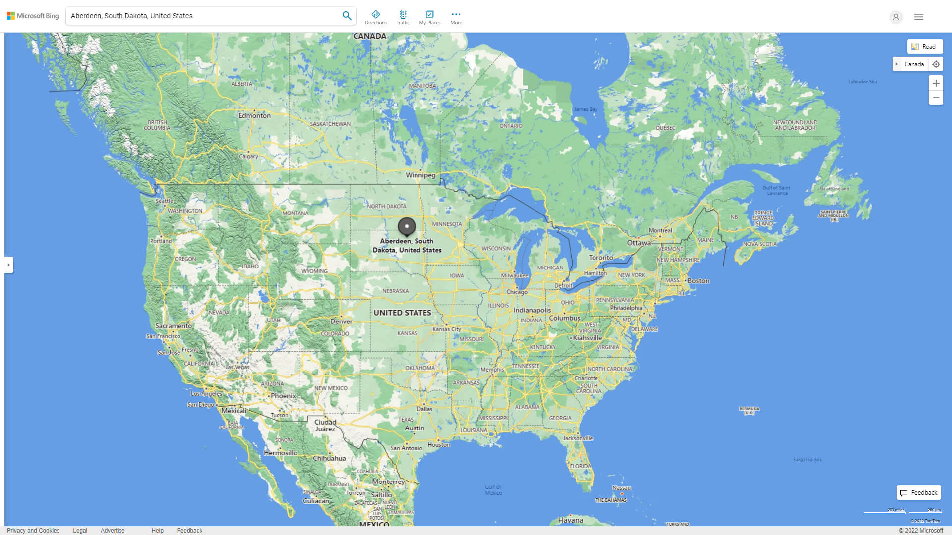 Aberdeen, South Dakota Map