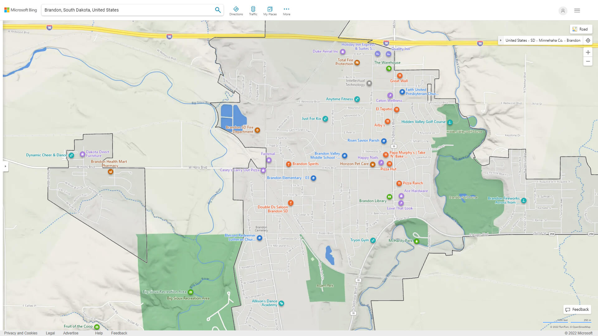 Brandon, South Dakota Map