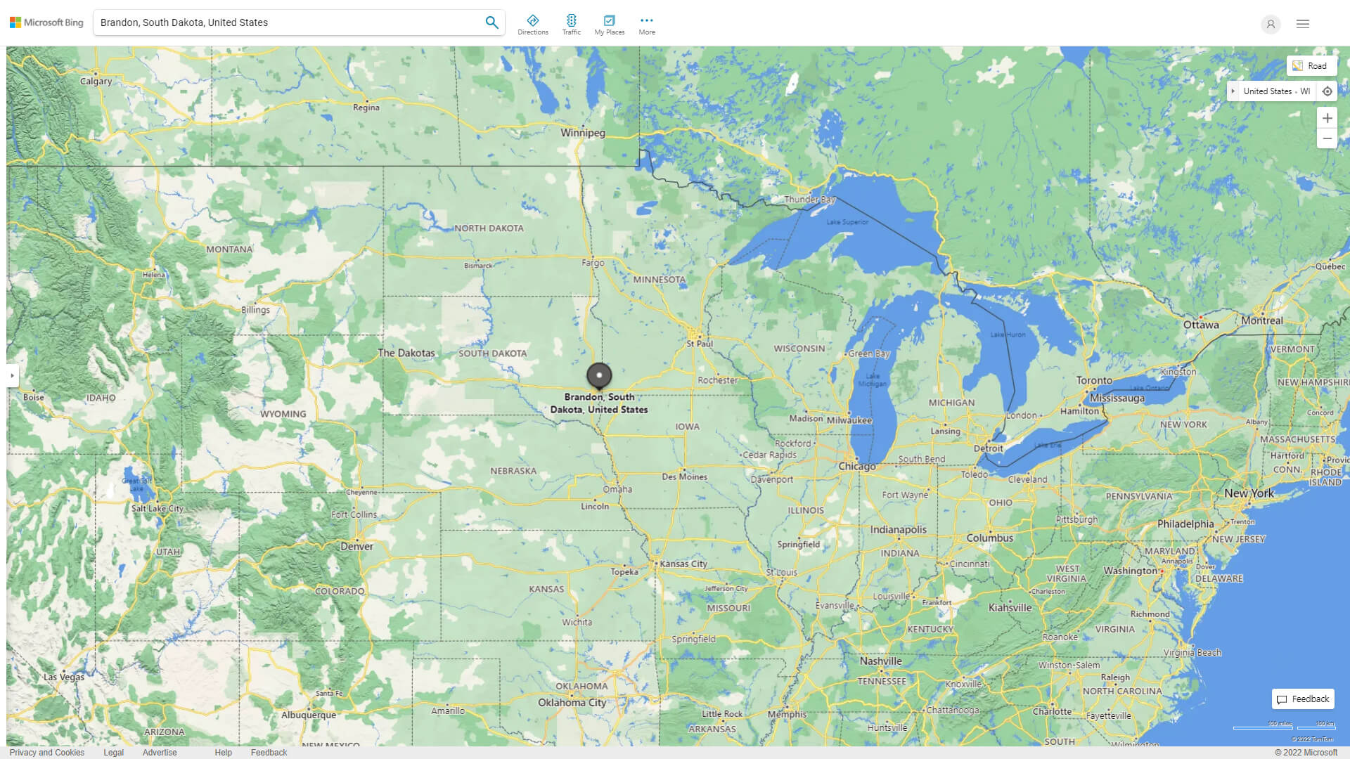 Brandon, South Dakota Map