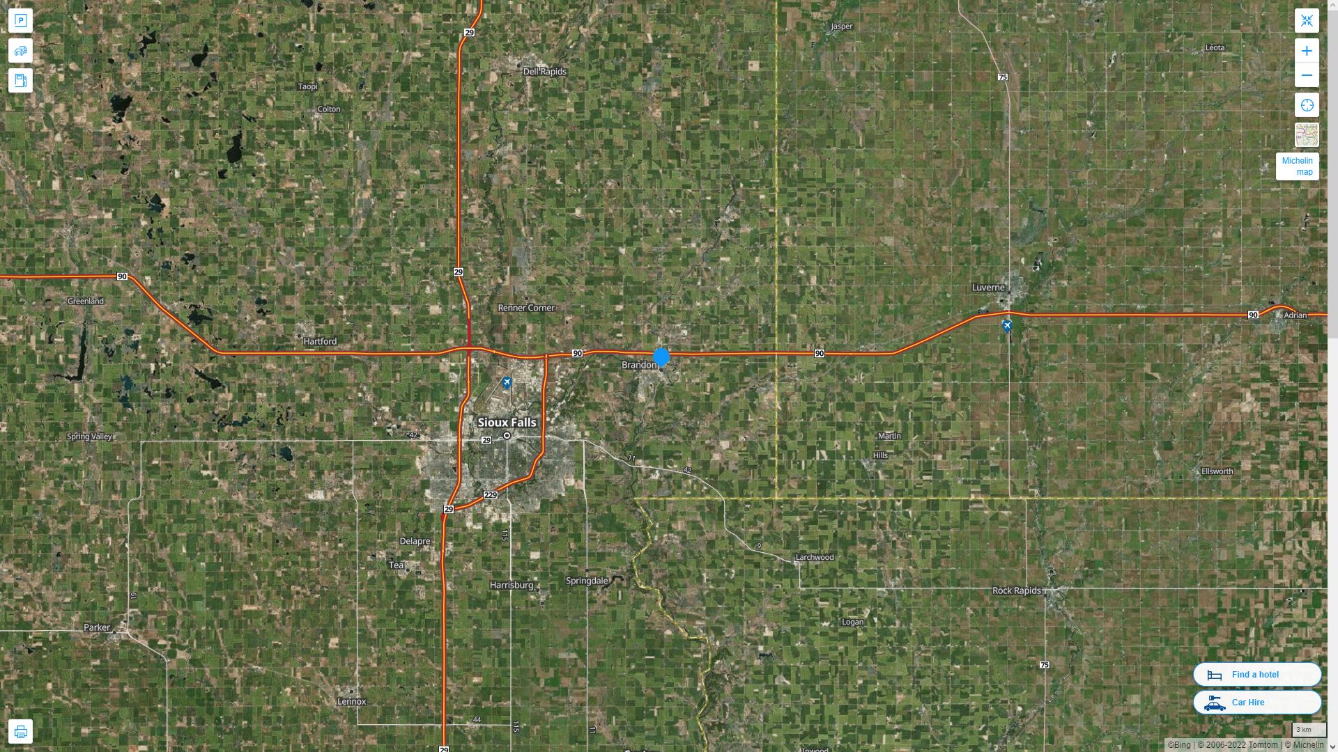 Brandon, South Dakota Map