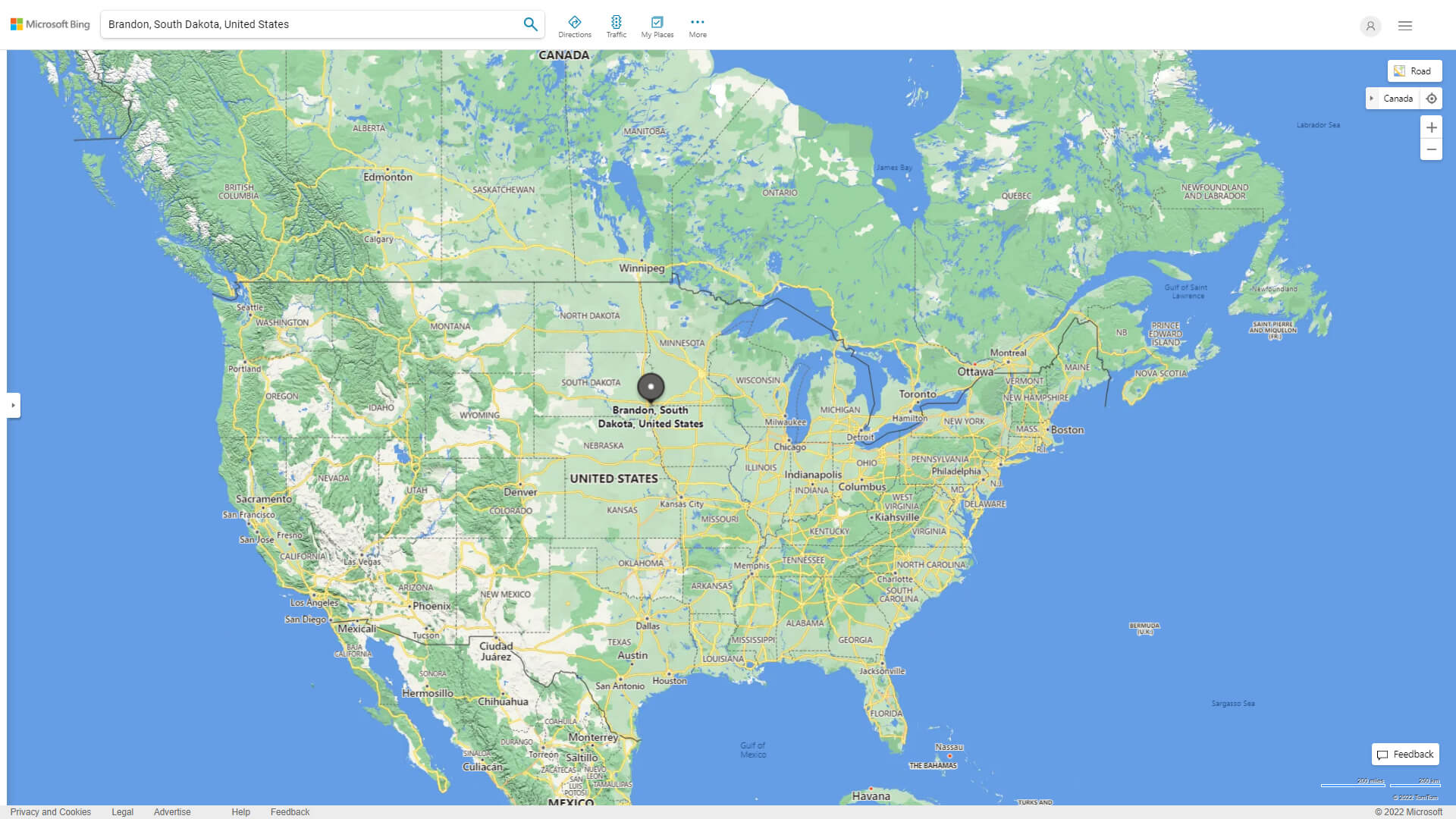 Brandon, South Dakota Map