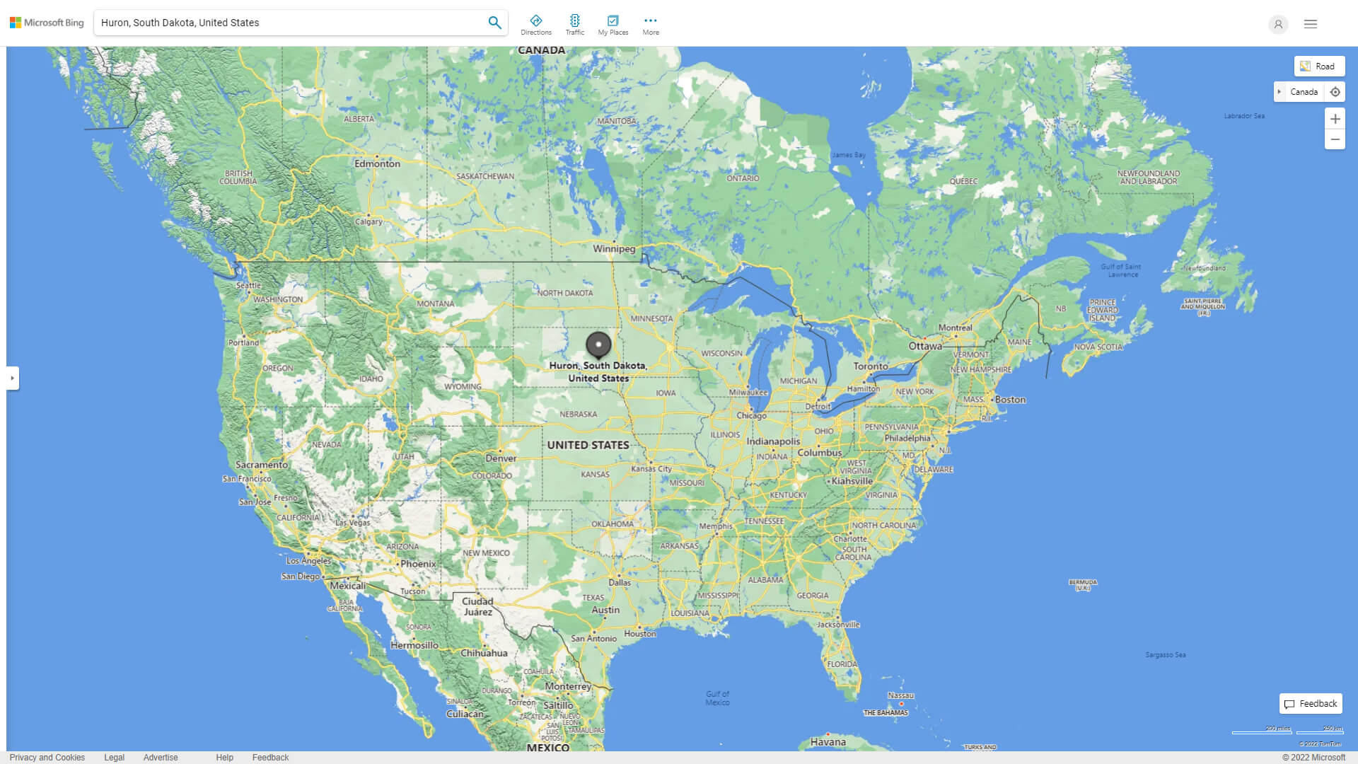 Huron, South Dakota Map