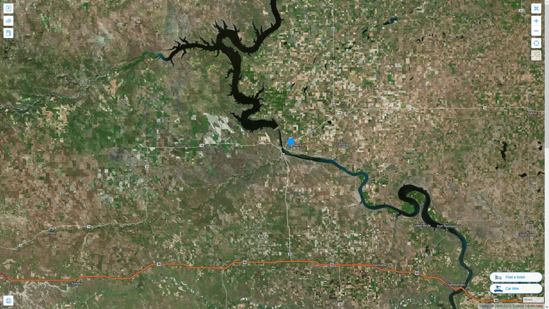 Pierre, South Dakota Map