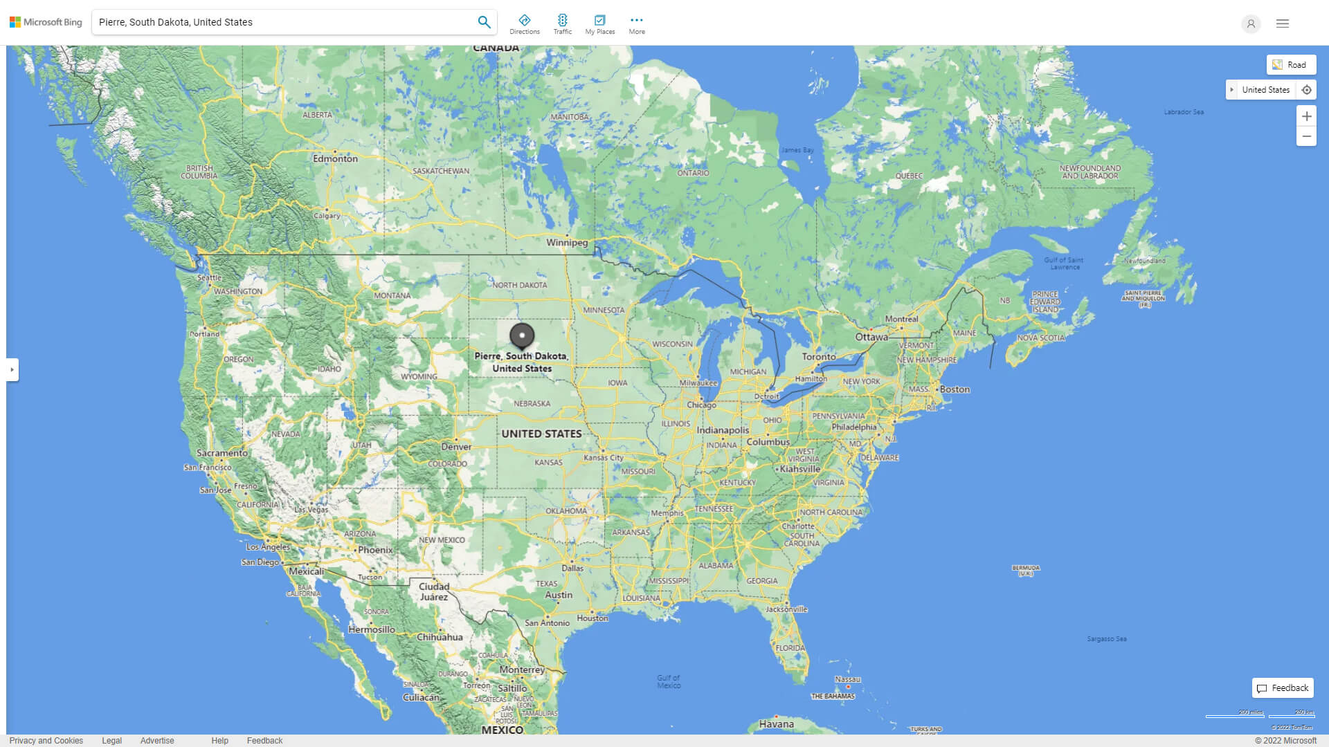 Pierre, South Dakota Map
