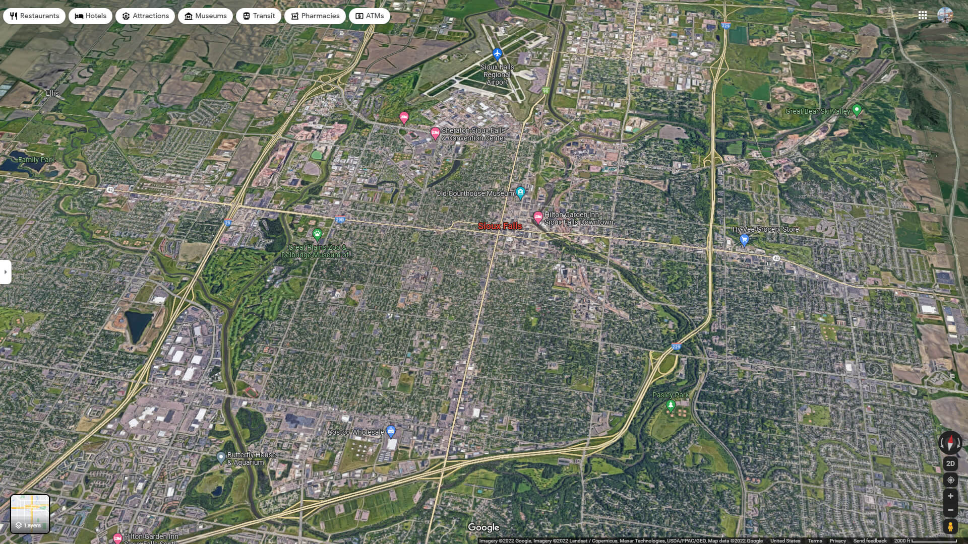 Sioux Falls, South Dakota Map