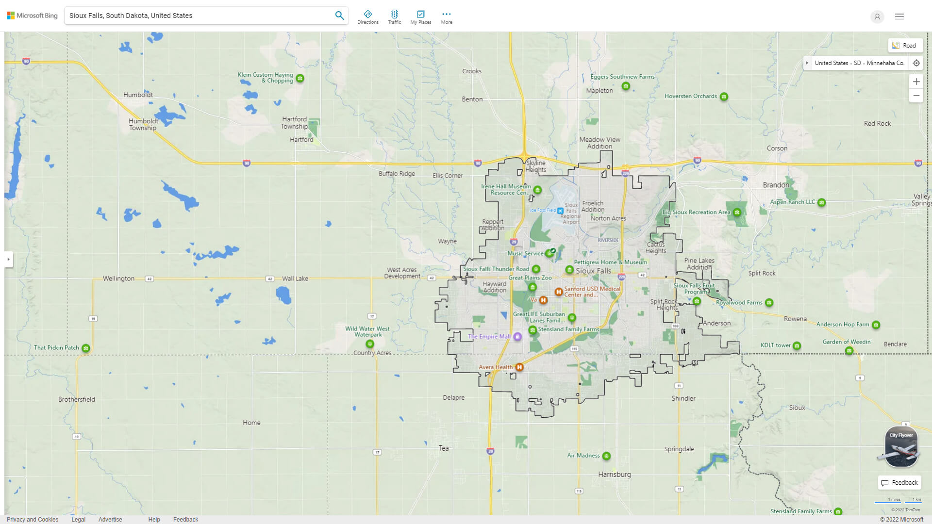 Sioux Falls, South Dakota Map