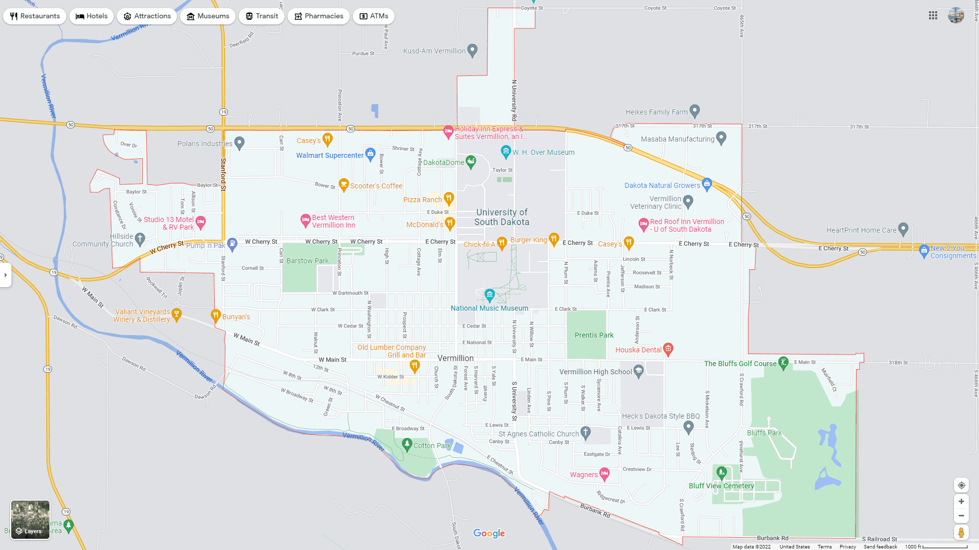 Vermillion South Dakota Map - United States