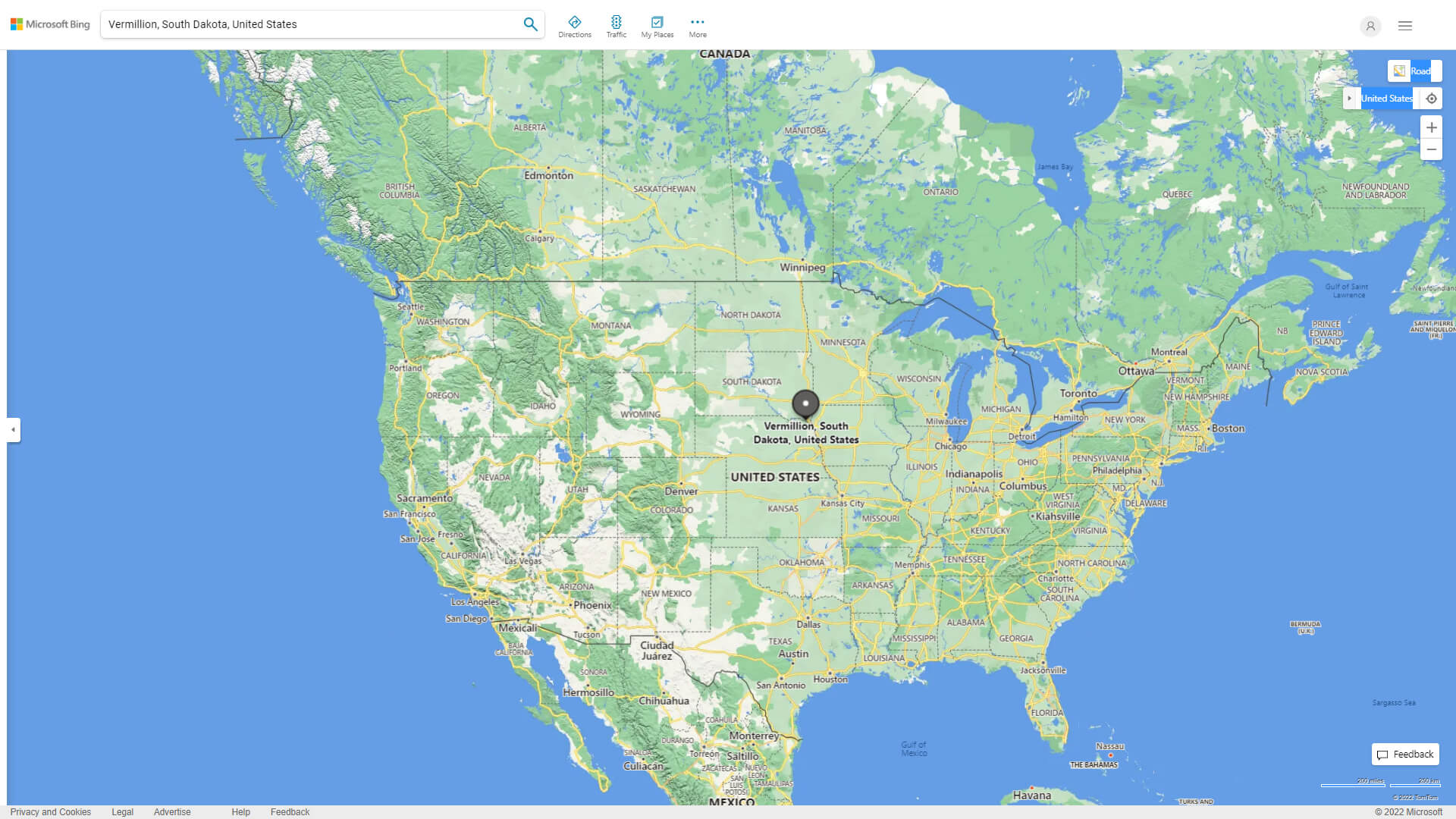 Vermillion South Dakota Map - United States