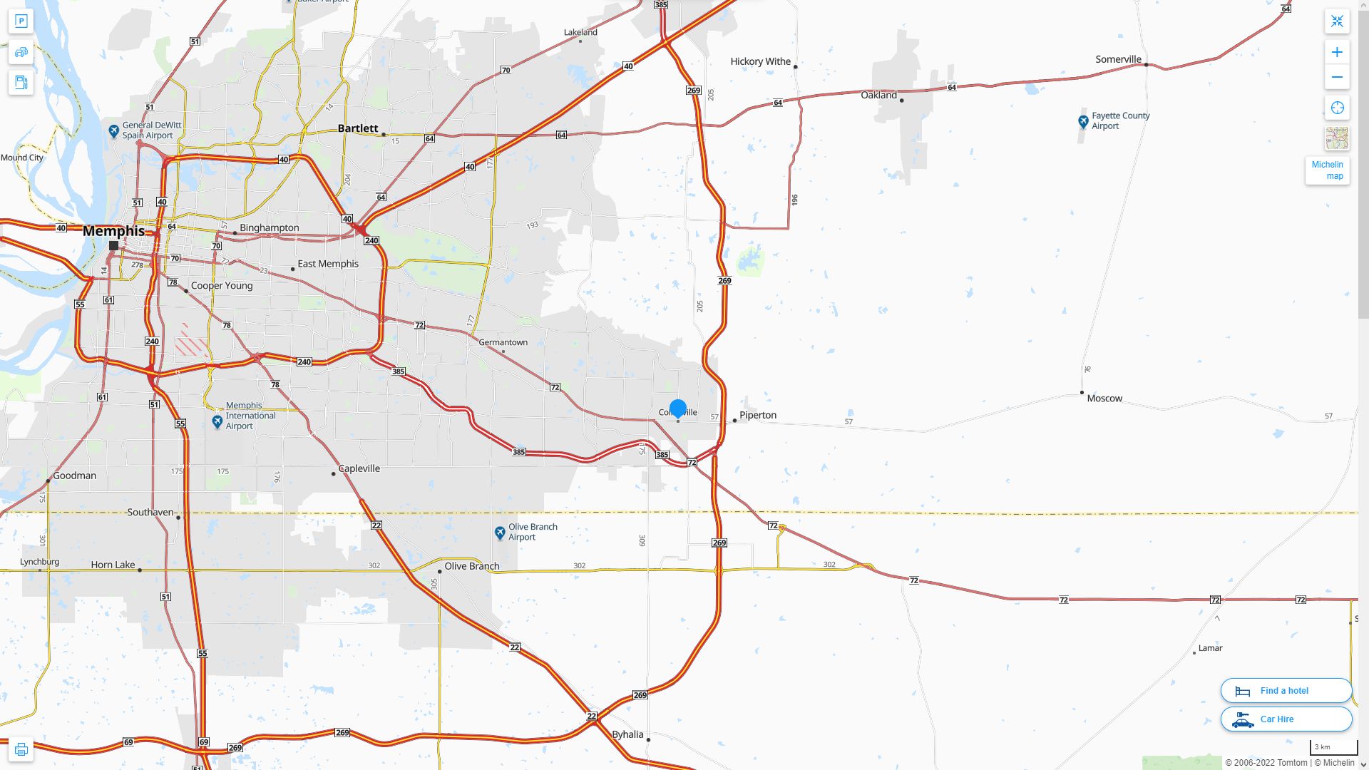 Collierville, Tennessee Map