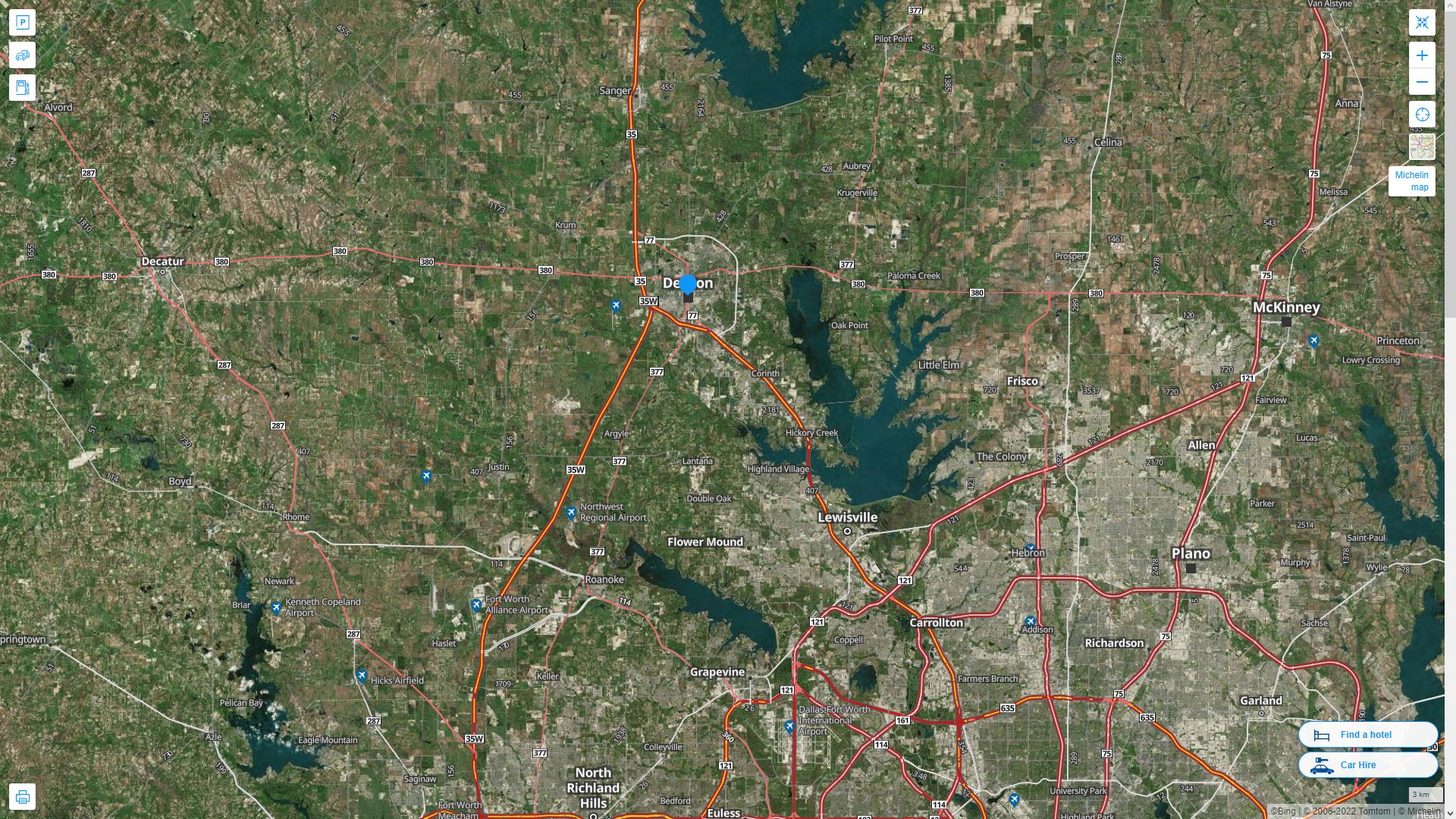 Denton, Texas Map