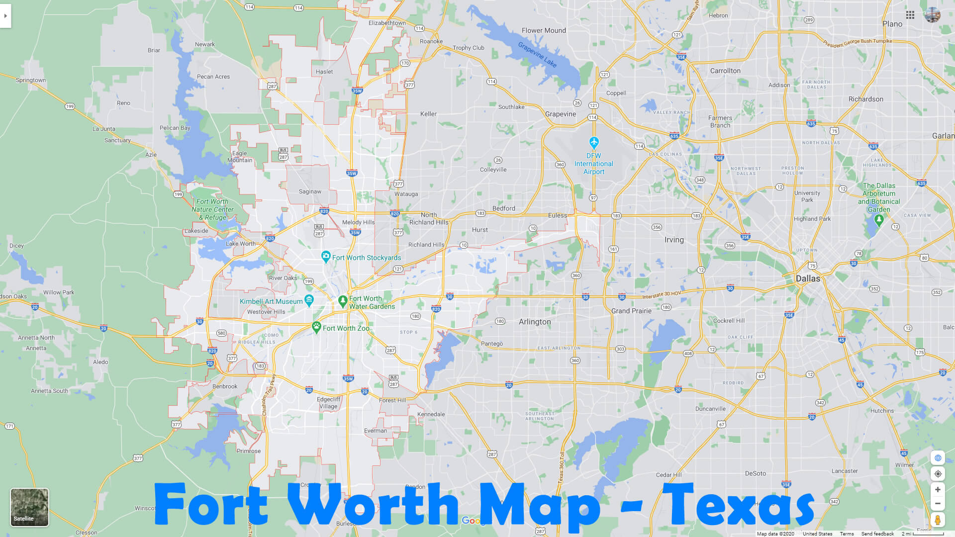Fort Worth, Texas Map