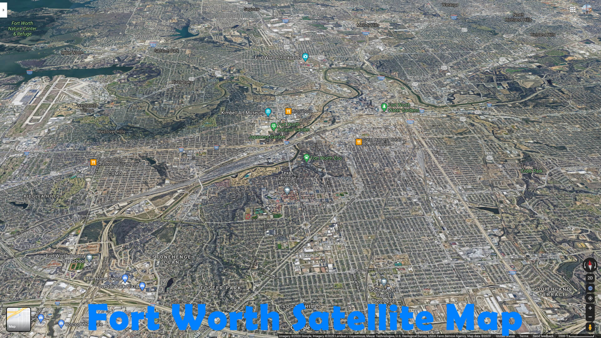 Fort Worth, Texas Map