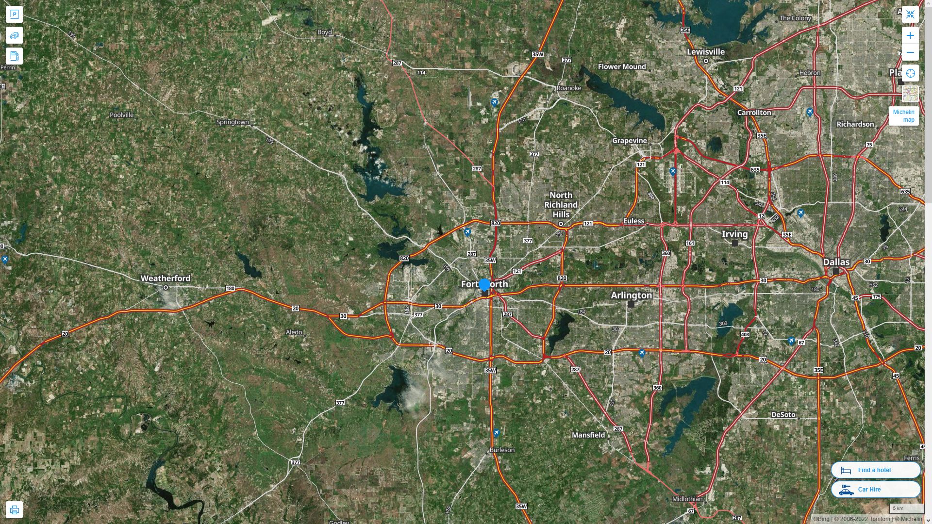 Fort Worth, Texas Map