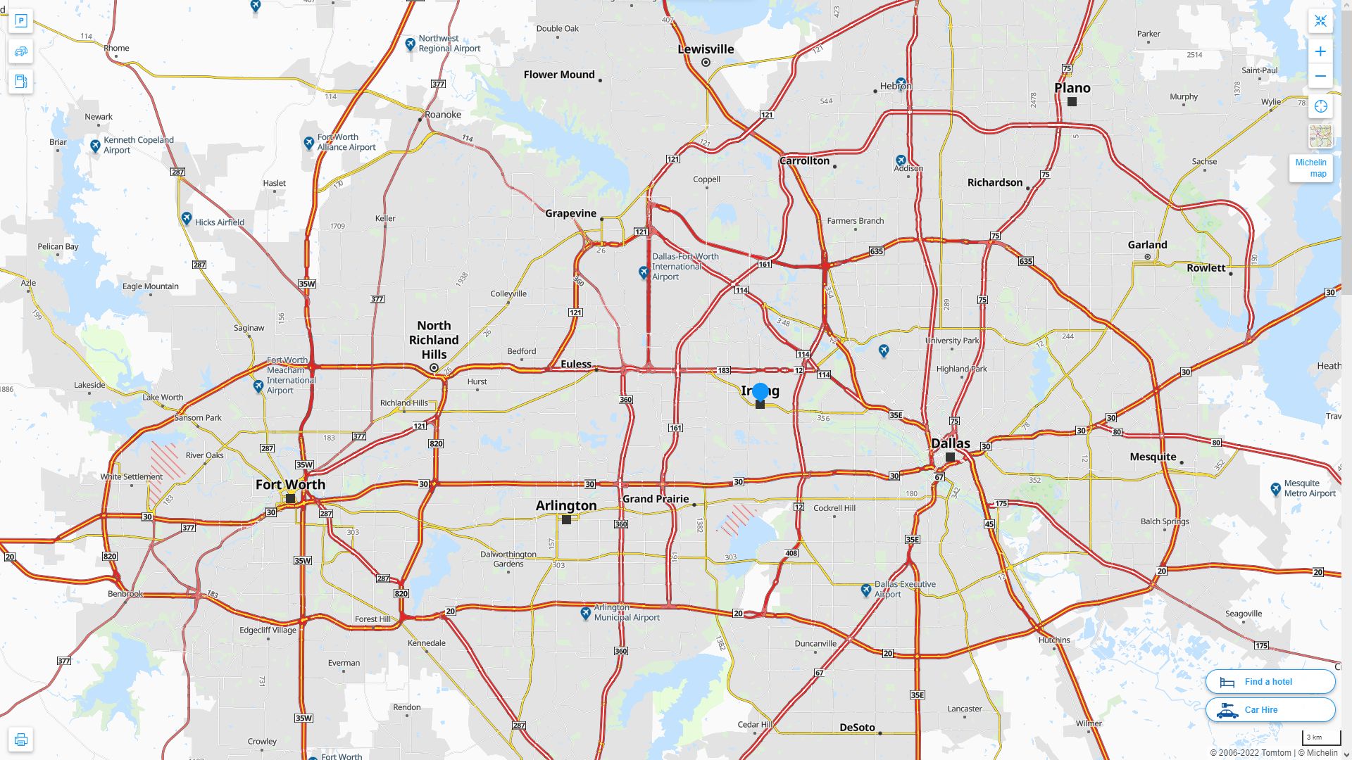Irving, Texas Map
