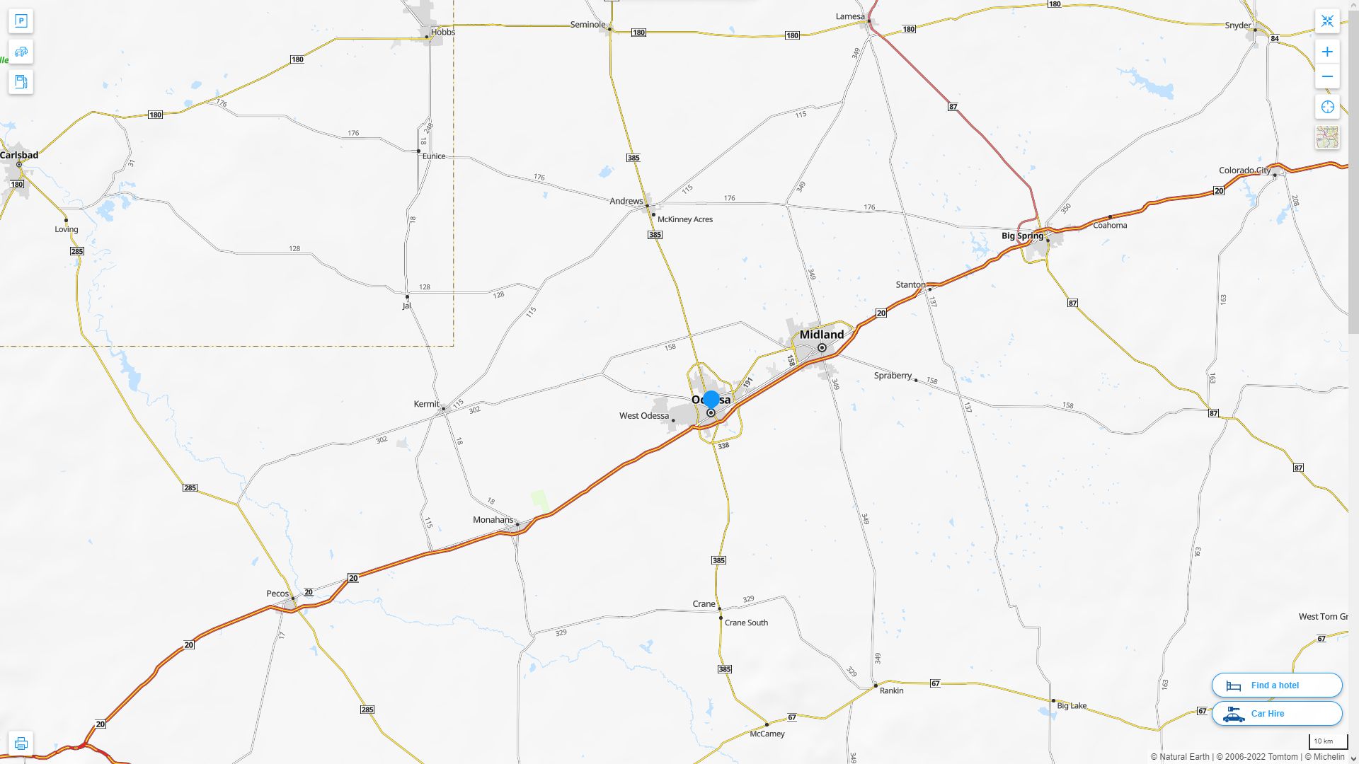 Odessa, Texas Map