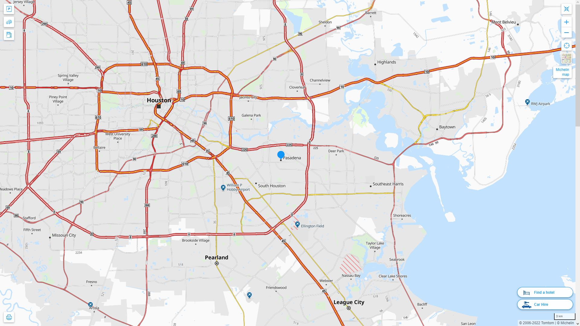 Pasadena, Texas Map
