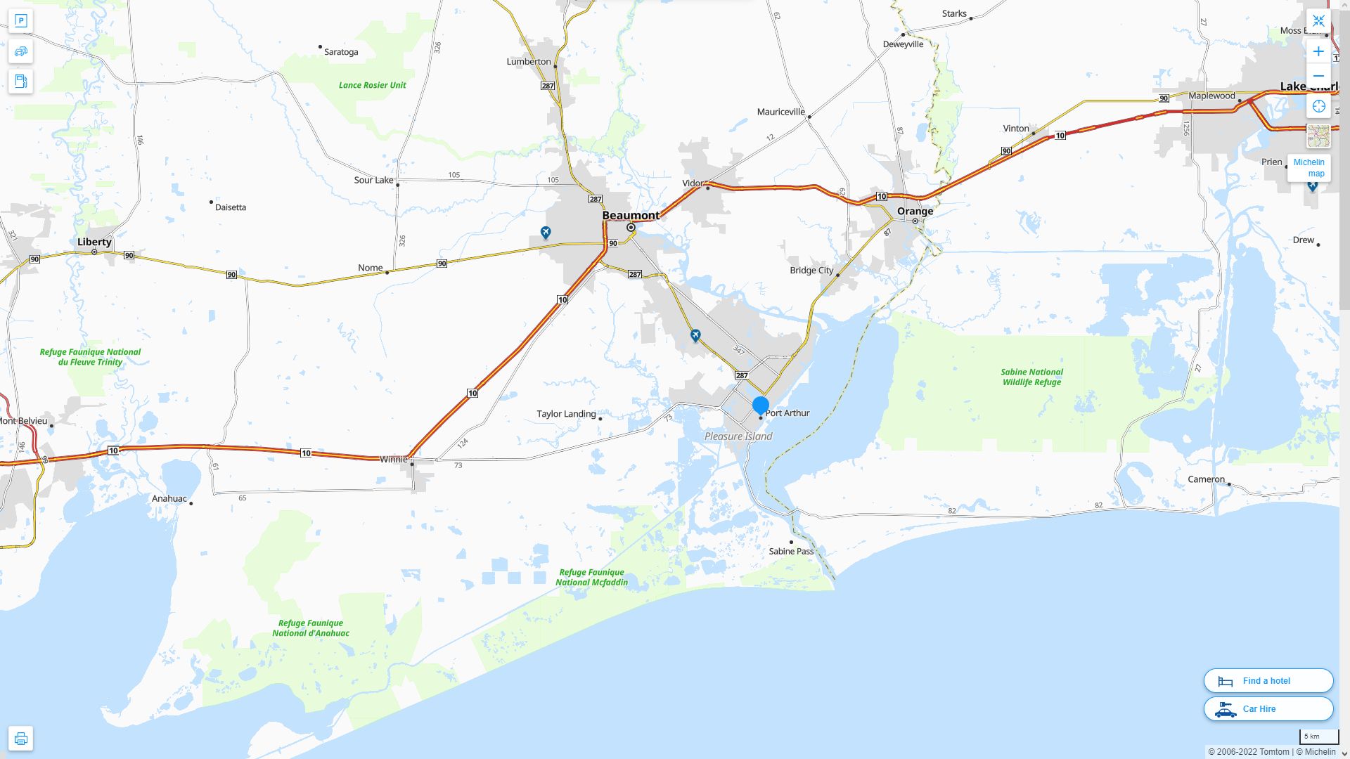 Port Arthur, Texas Map