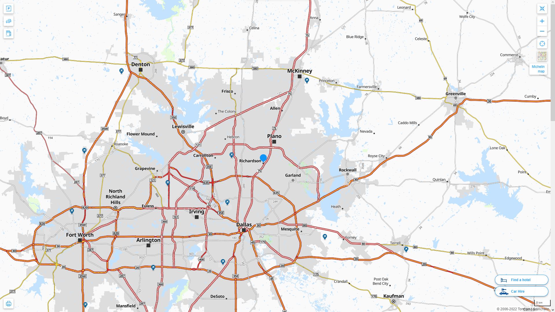 Richardson, Texas Map