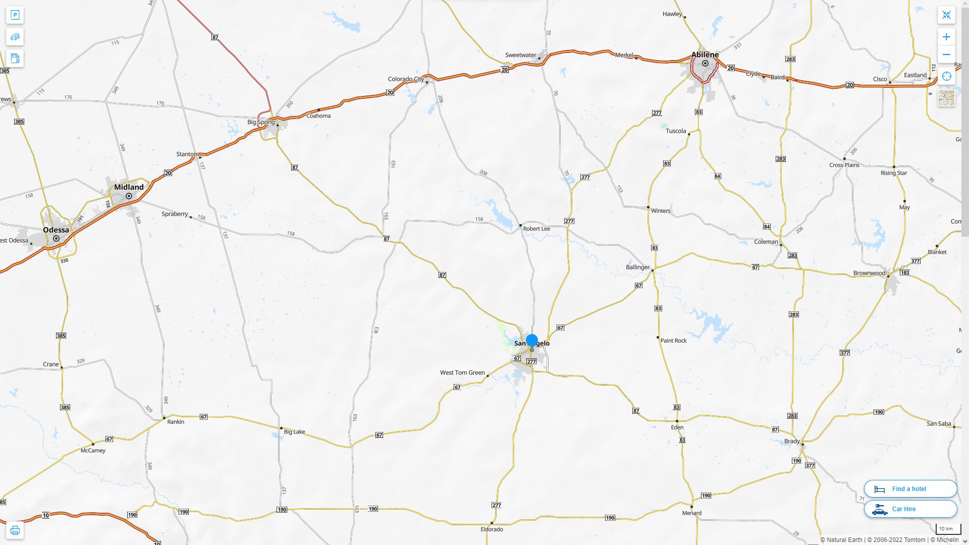 San Angelo, Texas Map