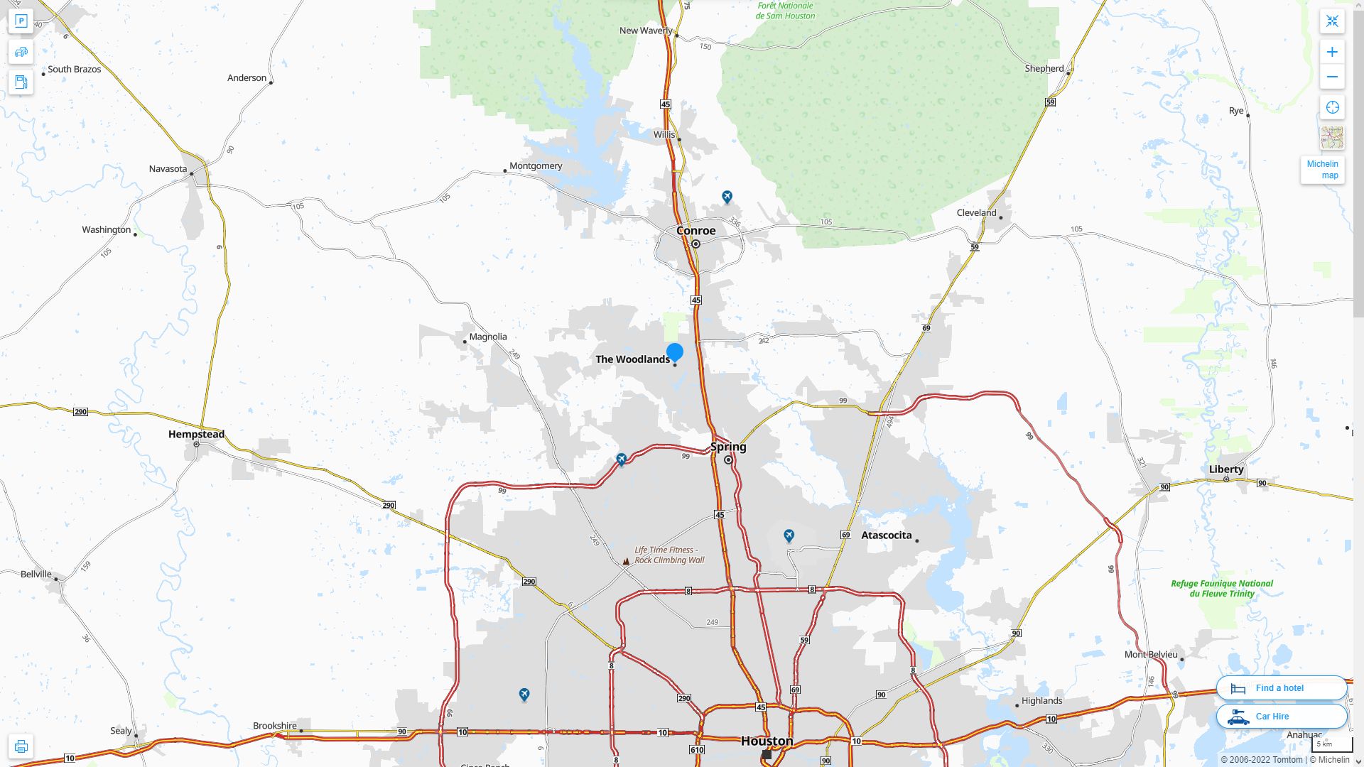 The Woodlands, Texas Map