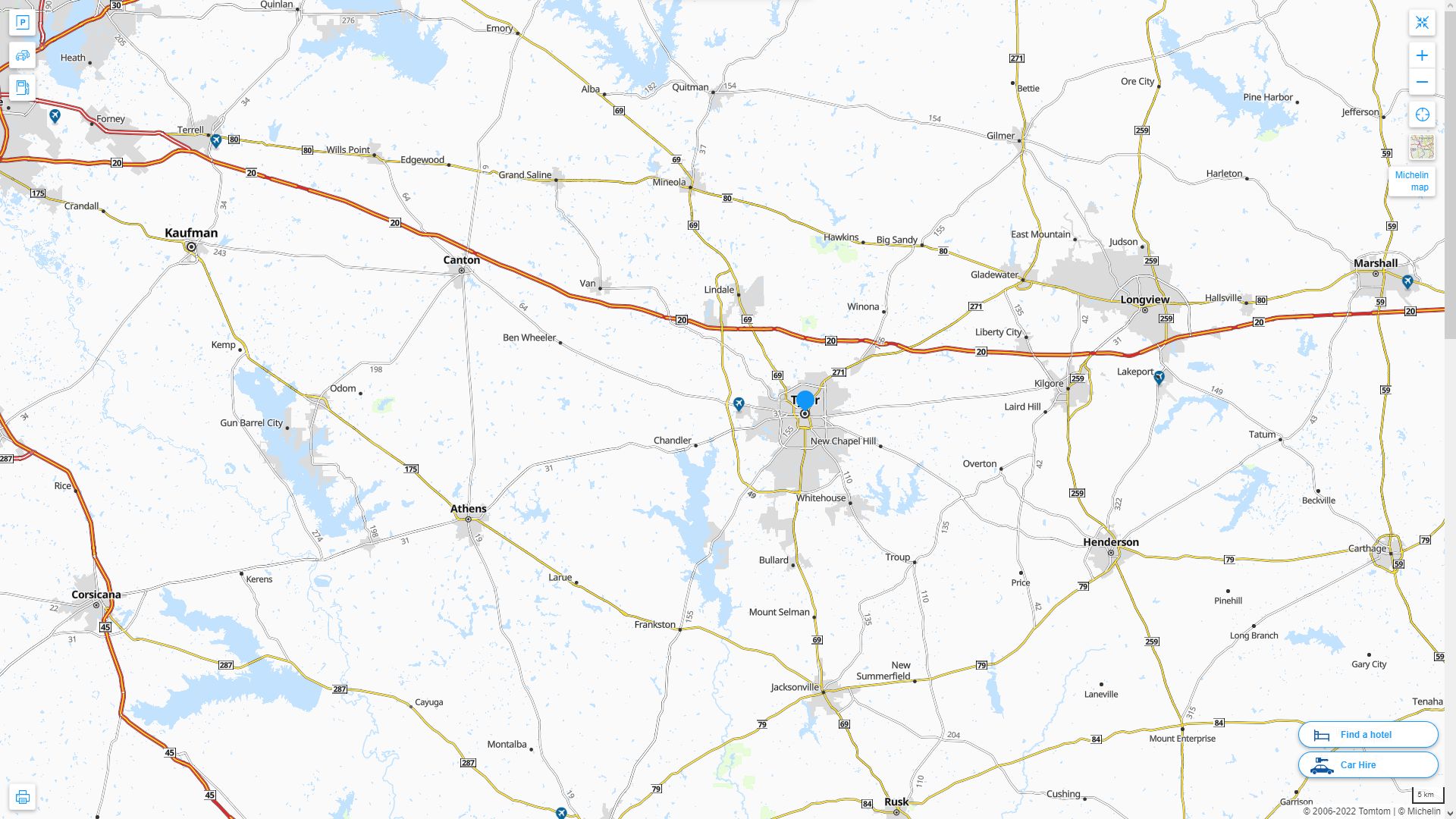 Tyler, Texas Map