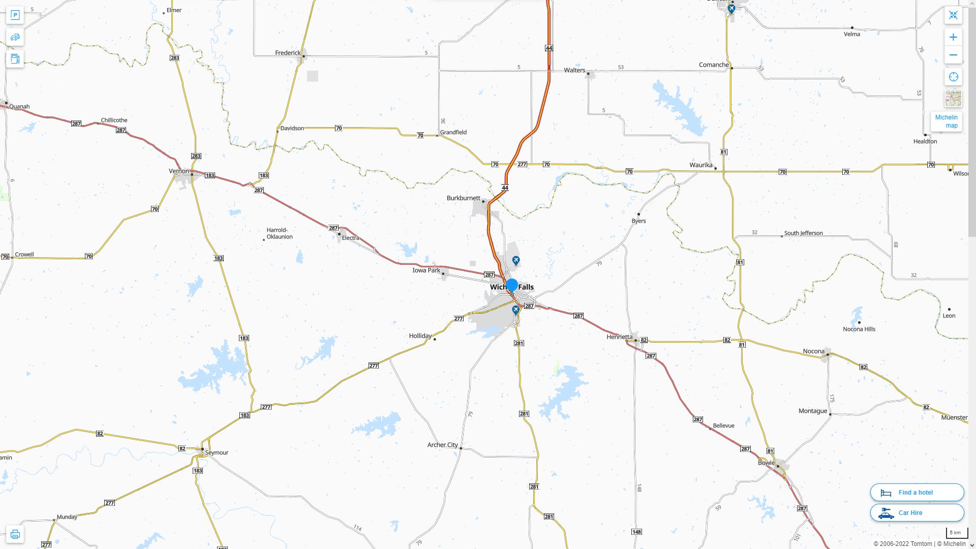 Wichita Falls, Texas Map