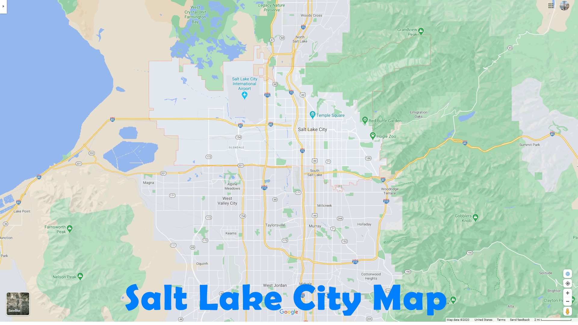 Salt Lake City, Utah Map