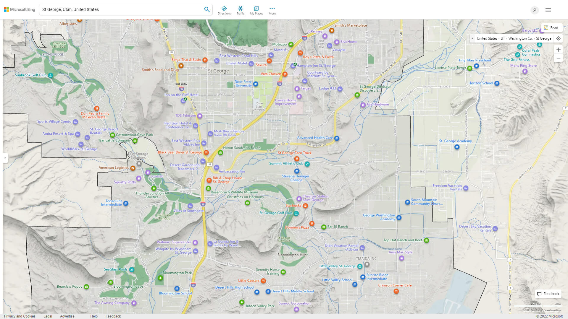 St. George, Utah Map