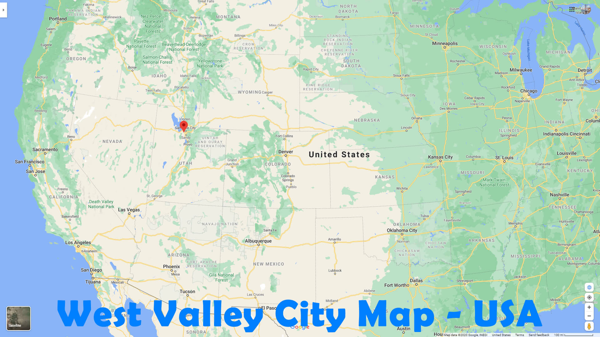 West Valley City Utah Map - United States