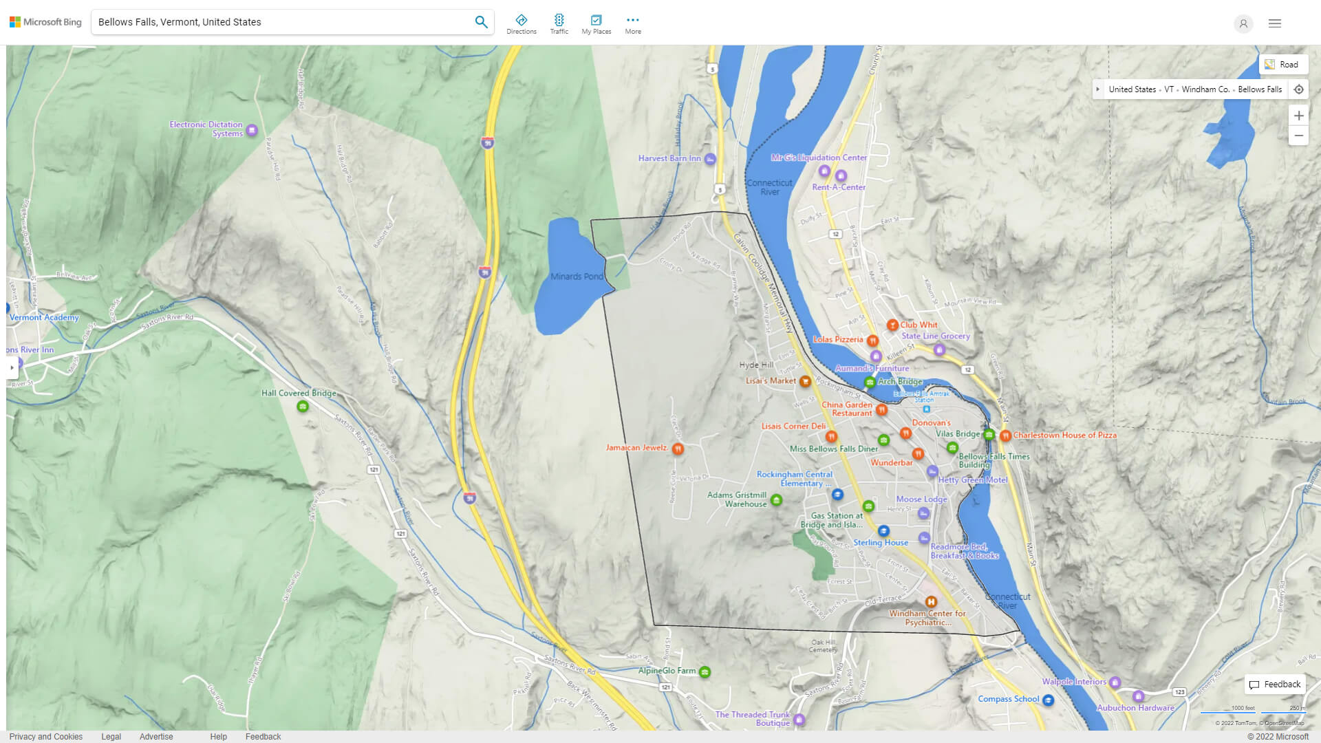 Bellows Falls, Vermont Map