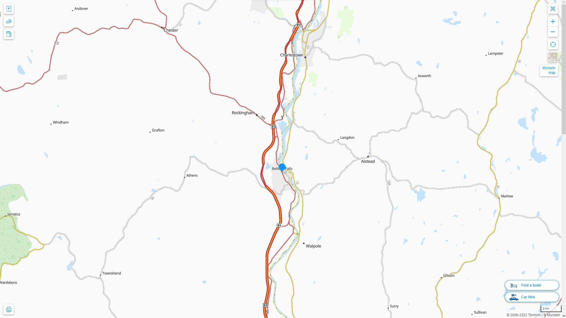 Bellows Falls, Vermont Map