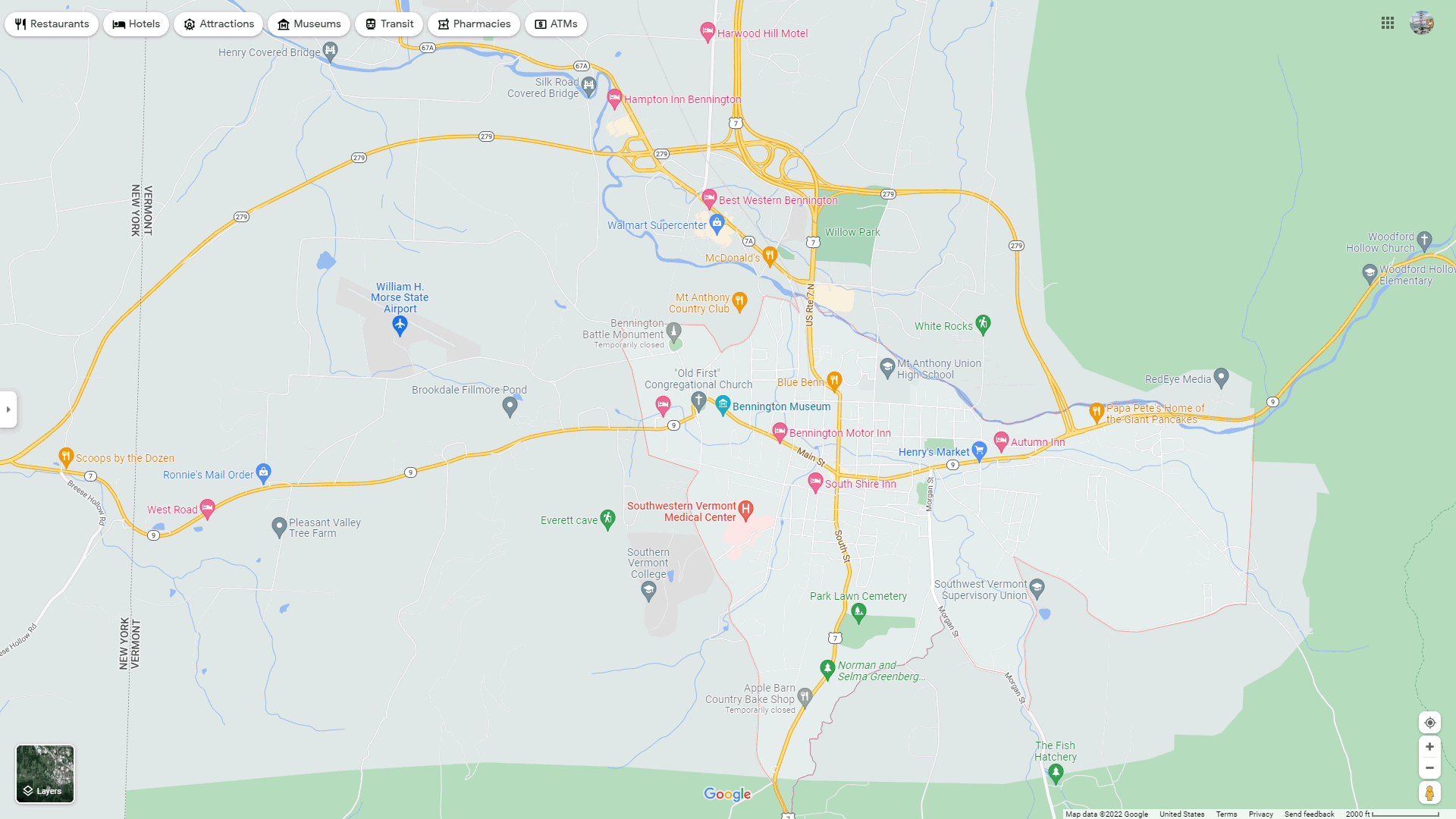Bennington Vermont Map - United States