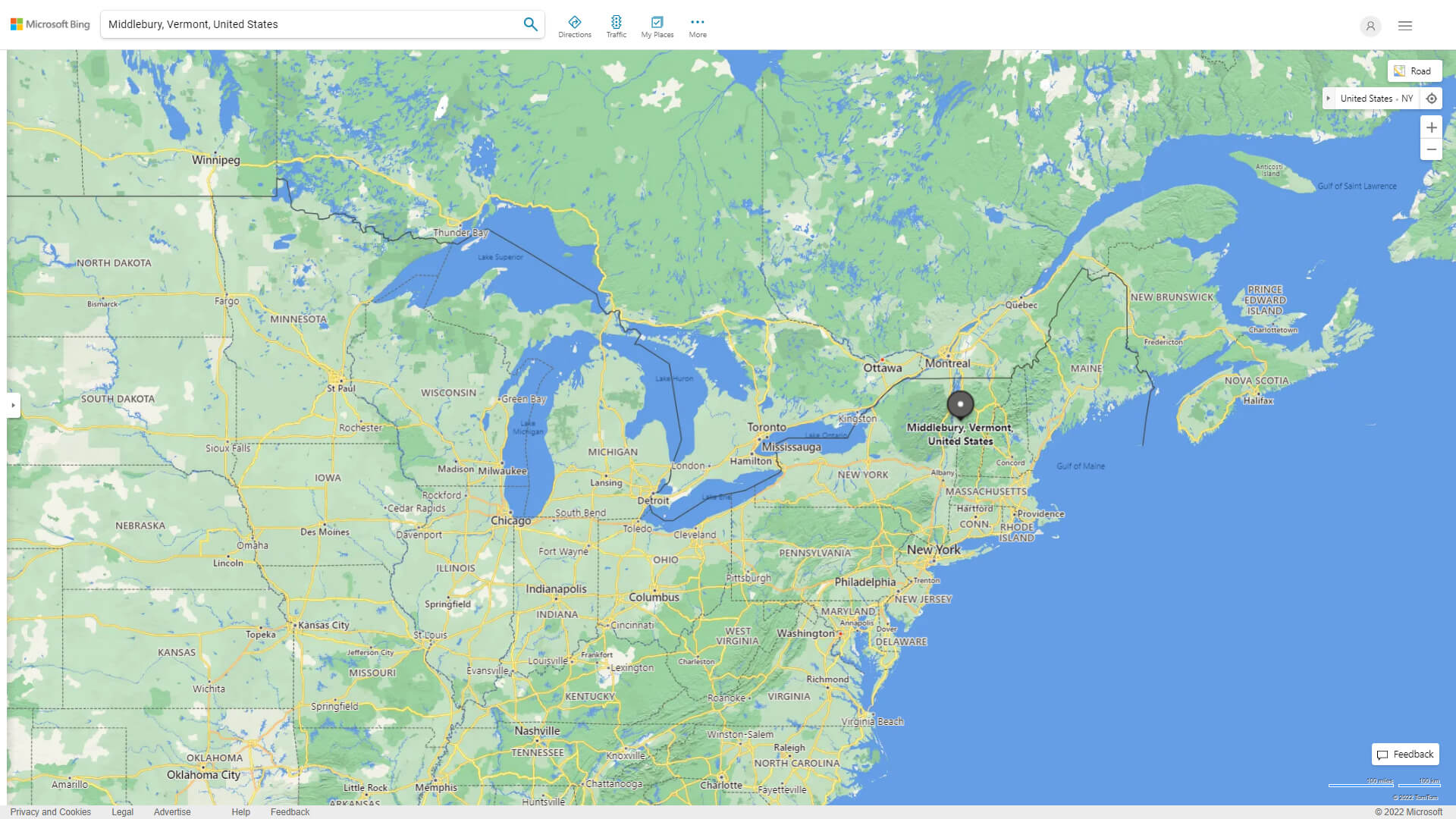Middlebury, Vermont Map