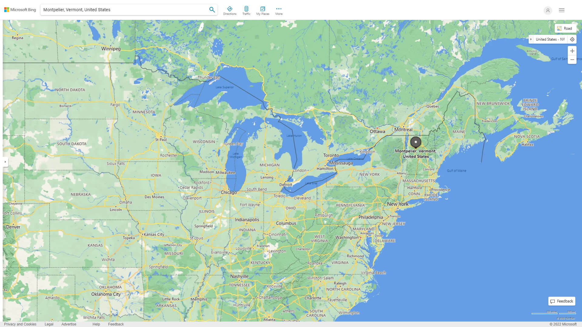 Montpelier, Vermont Map