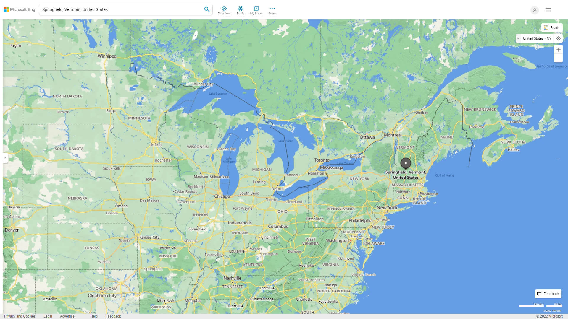 Springfield, Vermont Map