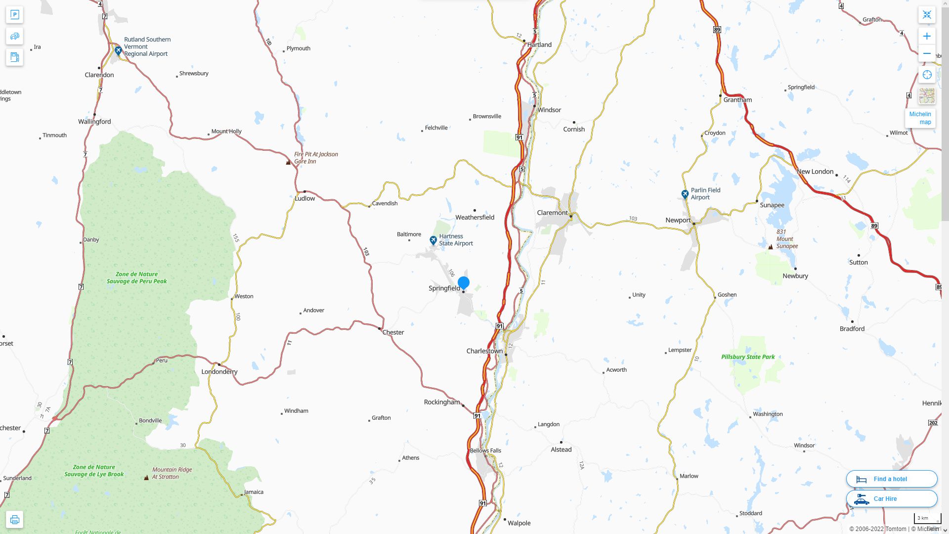 Springfield, Vermont Map