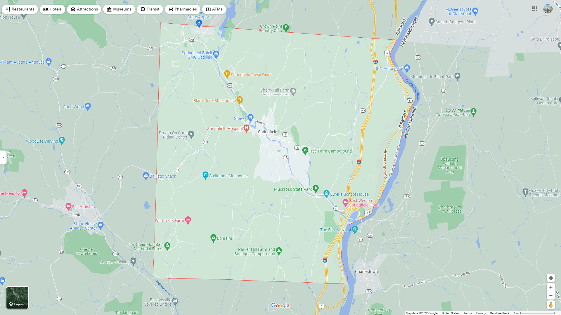 Springfield, Vermont Map
